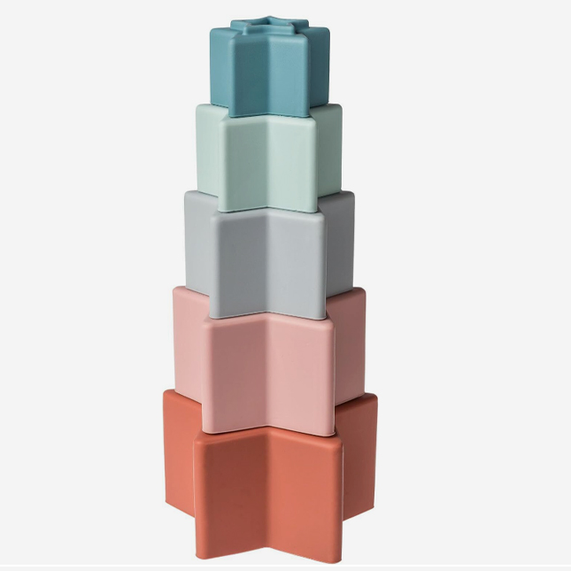 Simply Silicone Stacking Stars - - Fat Brain Toys