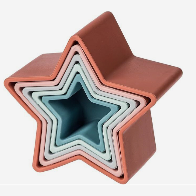 Simply Silicone Stacking Stars - Early Learning Toys - Fat Brain Baby
