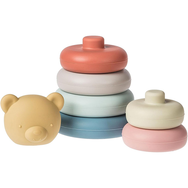 Simply Silicone Stacking Teddy - - Fat Brain Toys