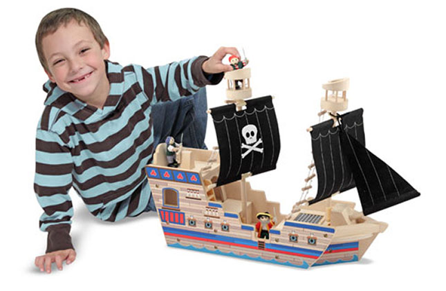 Deluxe Pirate Ship Play Set - - Fat Brain Toys