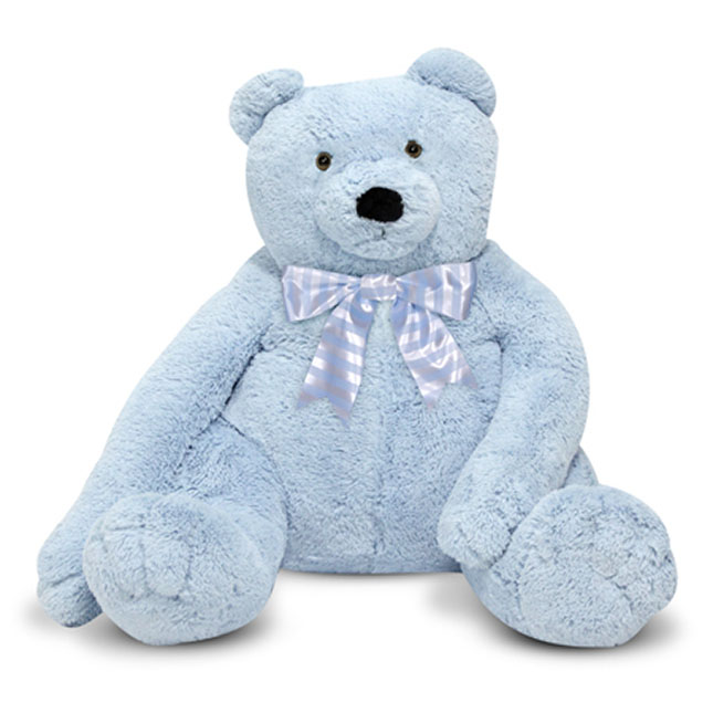 Jumbo Blue Teddy Bear - Plush - - Fat Brain Toys