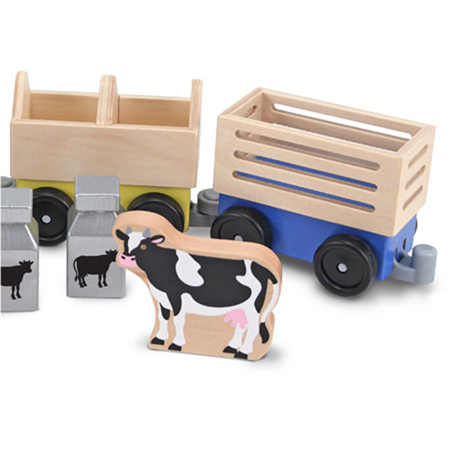 Wooden Farm Train - - Fat Brain Toys