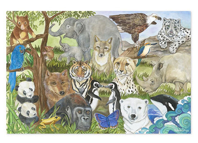 Endangered Species - 48 pc piece Floor Puzzle - - Fat Brain Toys