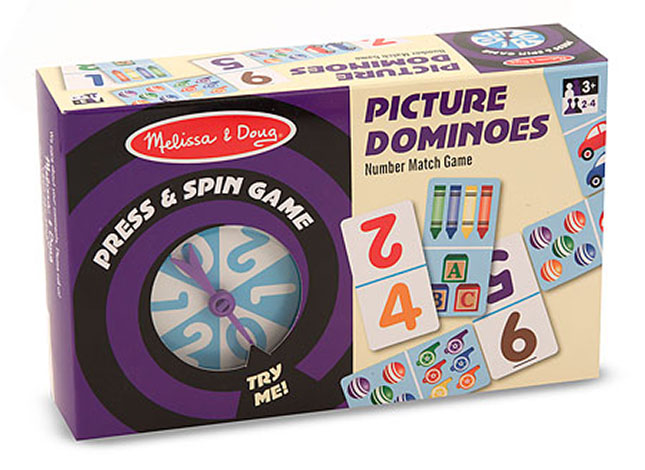 Press & Spin Game: Picture Dominoes - - Fat Brain Toys