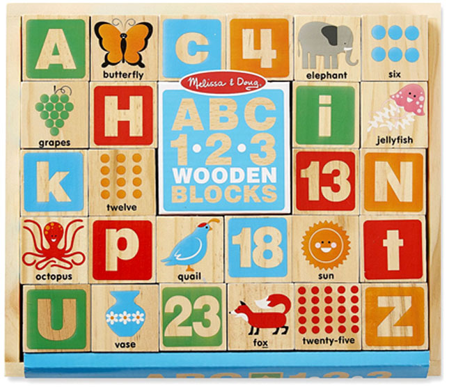 ABC/123 Wooden Blocks - - Fat Brain Toys