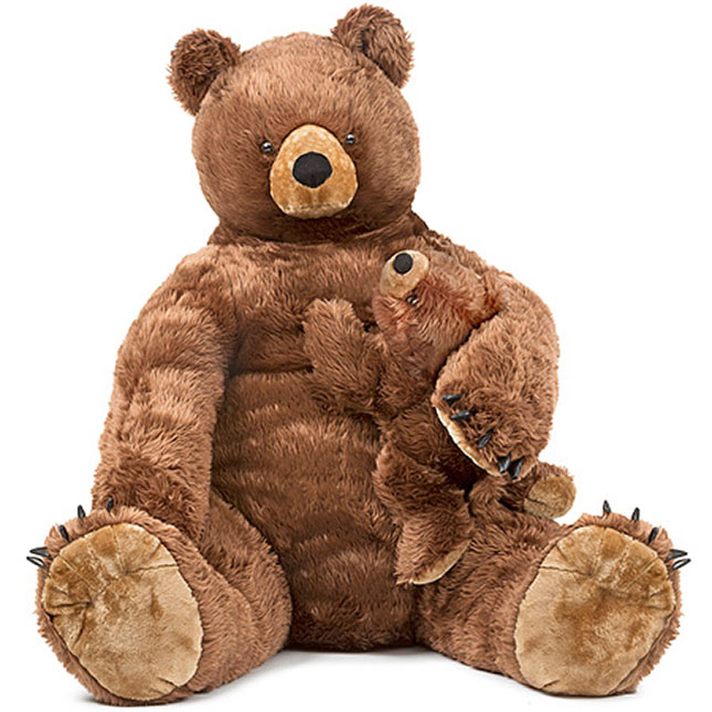 Brown Bear and Cub - Large Plush - - Fat Brain Toys