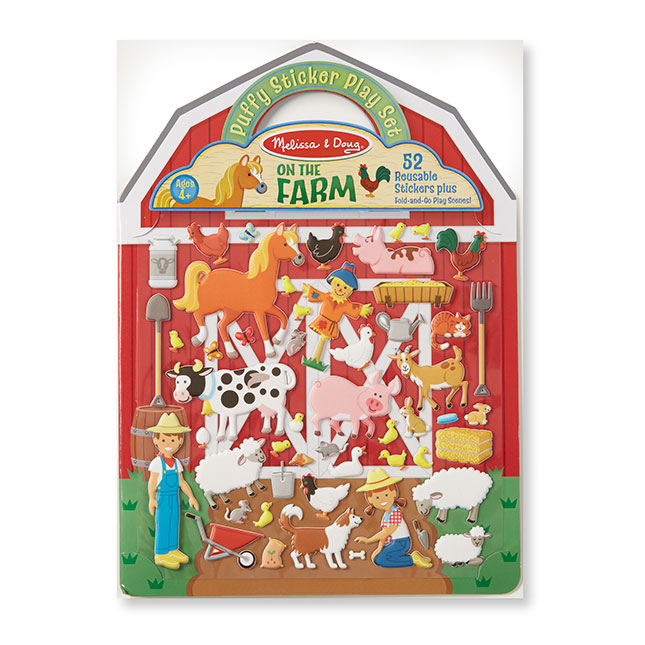 Reusable Puffy Sticker Play Set - On the Farm - - Farm Toys