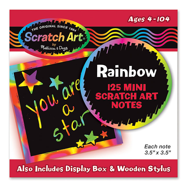 Scratch Art Box of Rainbow Mini Notes - - Fat Brain Toys