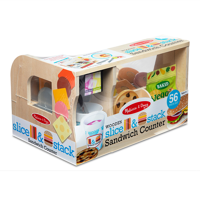 Slice & Stack Sandwich Counter Play Set - - Fat Brain Toys