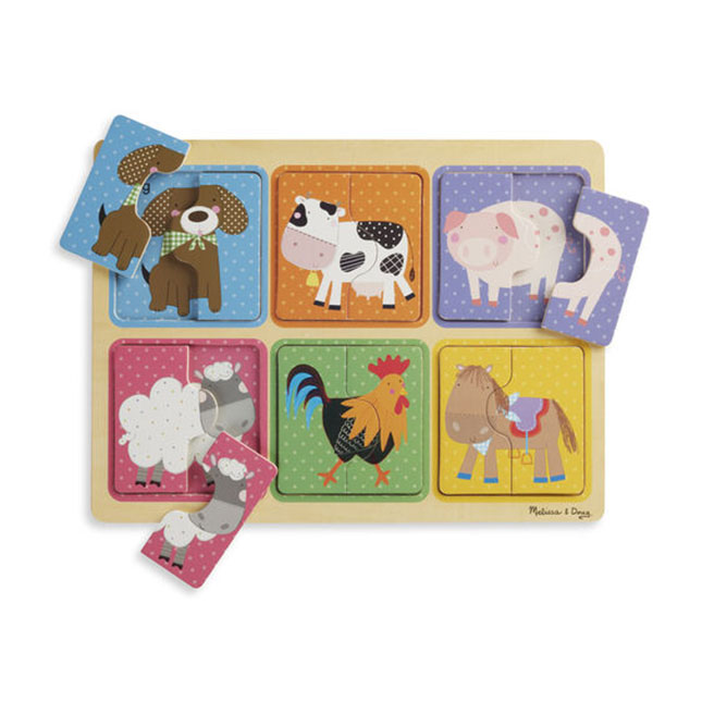 Natural Play Wooden Puzzle - Farm Friends - - Farm Toys