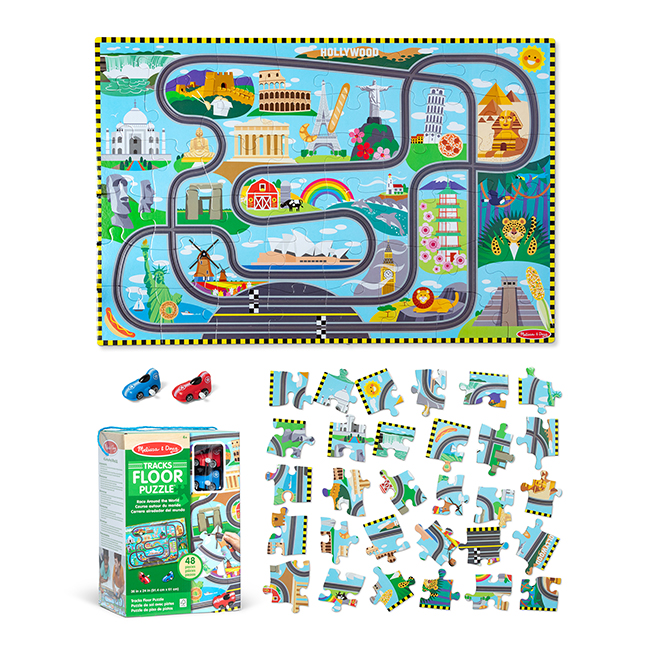 Race Track Floor Puzzle & Play Set - - Fat Brain Toys
