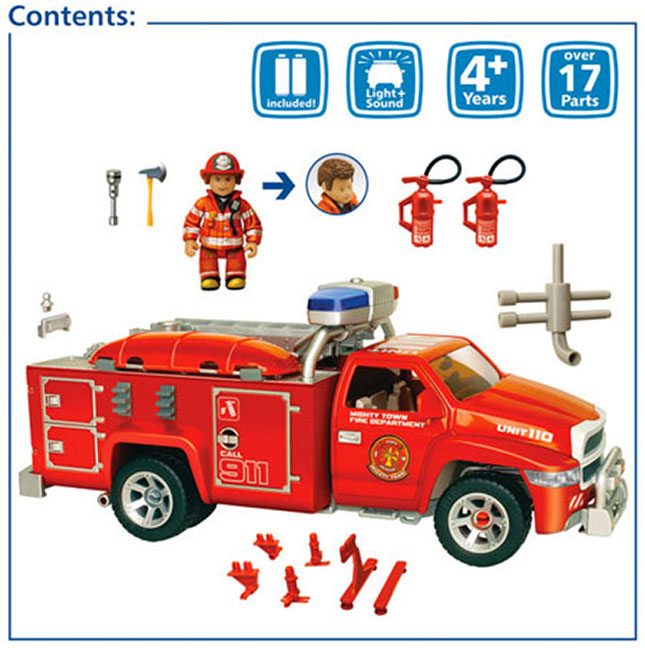 Mighty World - Fire Truck - - Fat Brain Toys