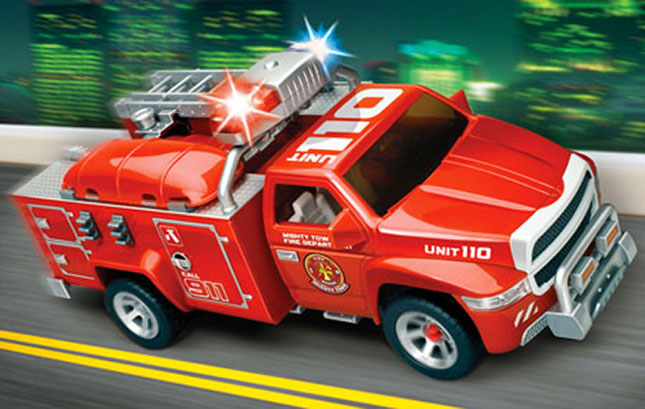 Mighty World - Fire Truck - - Fat Brain Toys