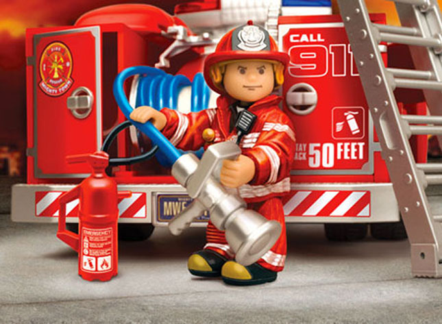 Mighty World - Fire Truck - - Fat Brain Toys
