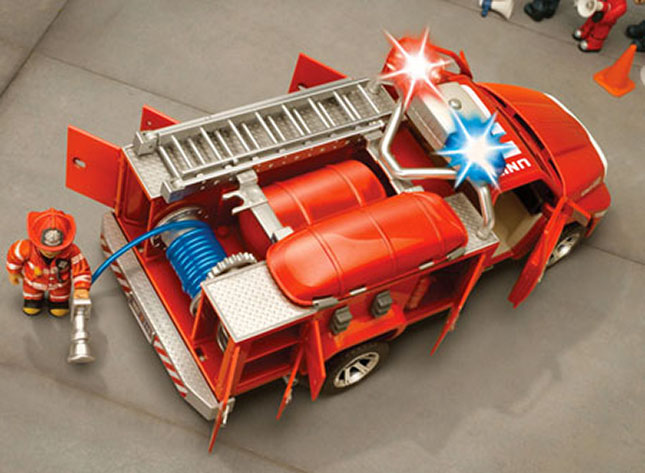 Mighty World - Fire Truck - - Fat Brain Toys
