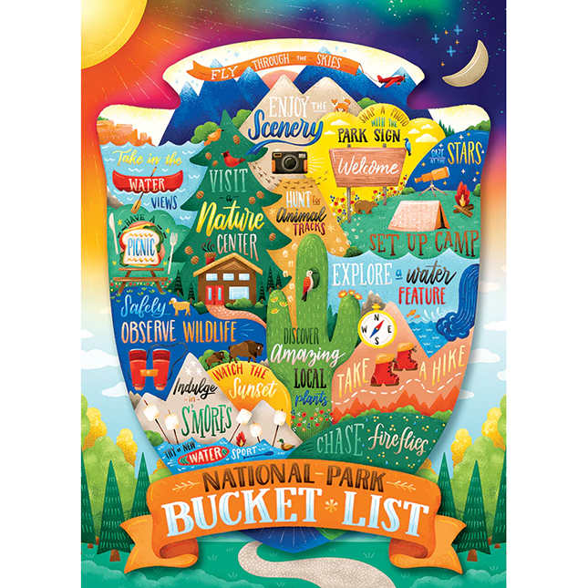 National Park Bucket List 500 pc Puzzle - - Fat Brain Toys