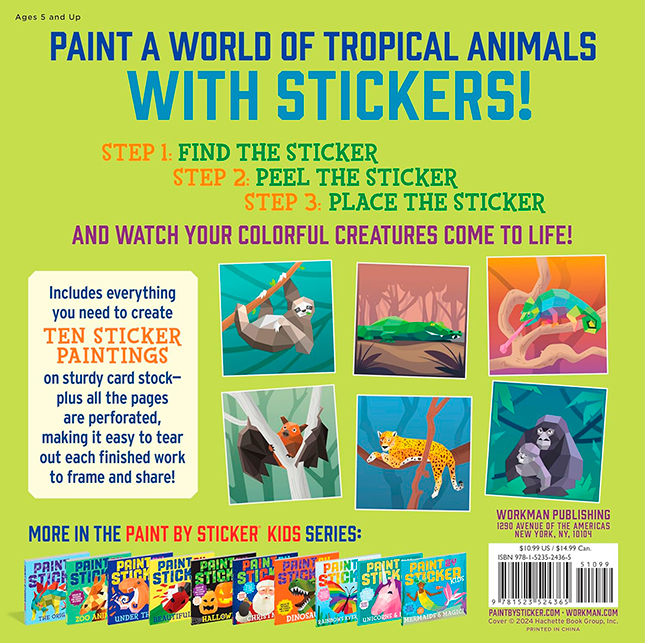 Paint By Sticker Kids - Rainforest Animals - - Fat Brain Toys