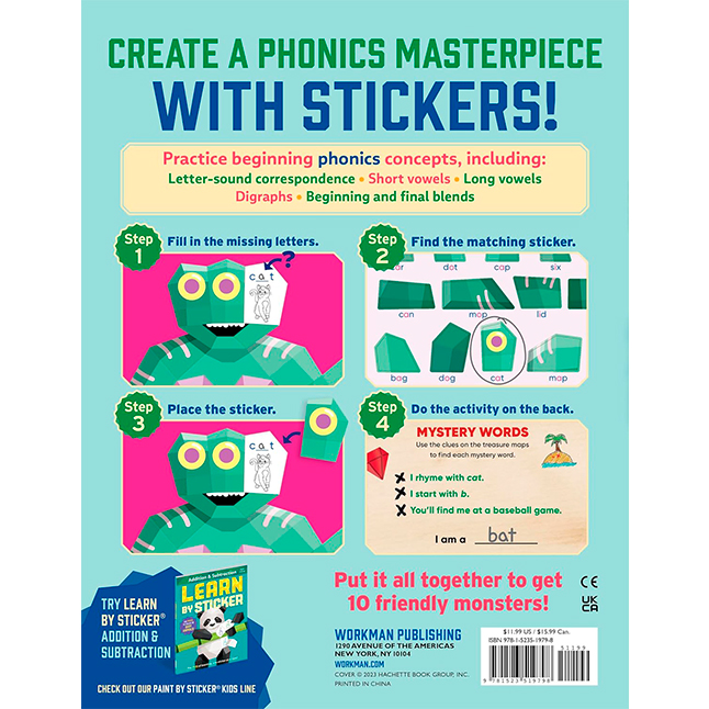 Learn By Sticker - Beginning Phonics - - Fat Brain Toys