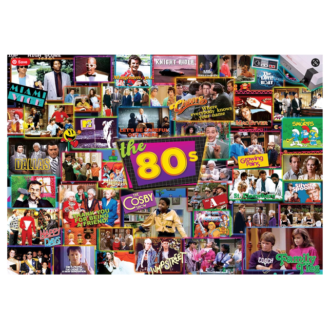TV Time 80s Shows - 1000 pc Puzzle - - Fat Brain Toys
