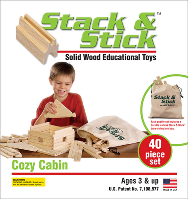 Stack & Stick - Cozy Cabin - - Fat Brain Toys