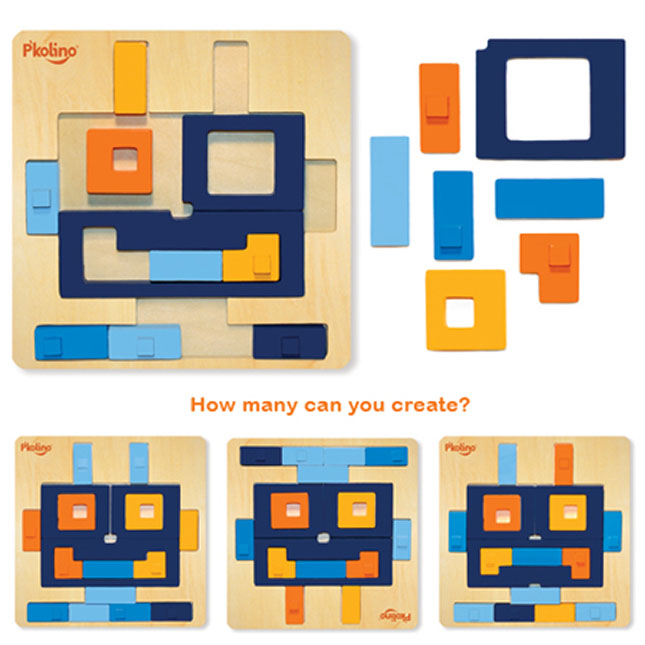 Multi-Solution Shape Puzzle - Robot - - Fat Brain Toys