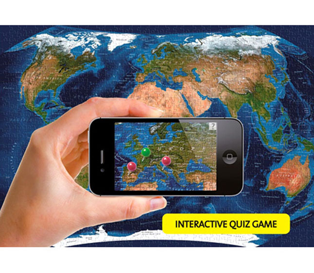 Satellite World Map Augmented Reality Puzzle - 1000 pc