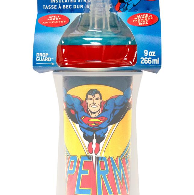 DC Superman Insulated Straw Cup 9 Oz - - Fat Brain Toys