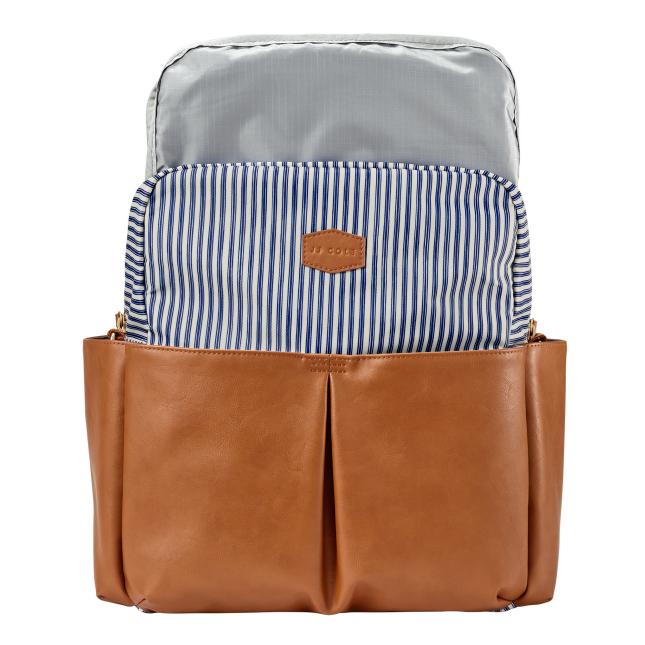 JJ Cole Popperton Boxy Backpack Diaper Bag Ticking Stripe - Baby Gear