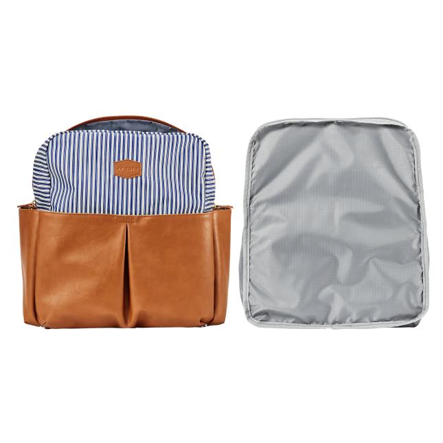 JJ Cole Popperton Boxy Backpack Diaper Bag Ticking Stripe - Baby Gear