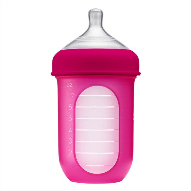 Boon NURSH Reusable Silicone Pouch Bottles - 8oz - Pink (3pk)