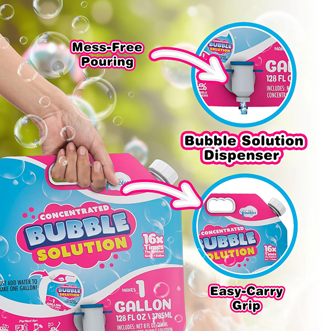 Concentrated Bubble Solution Spouted Refill Pouch - - Fat Brain Toys
