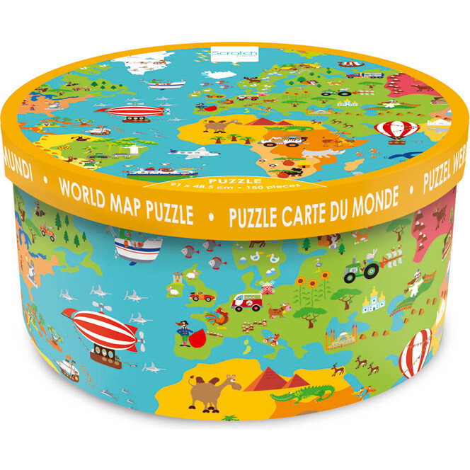 XXL World Map Puzzle - 150pcs - - Fat Brain Toys
