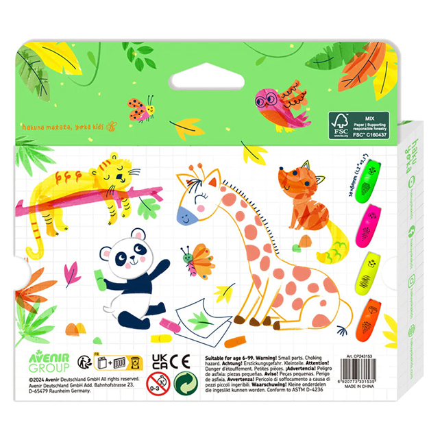 Animal Neon Mini Markers - - Fat Brain Toys