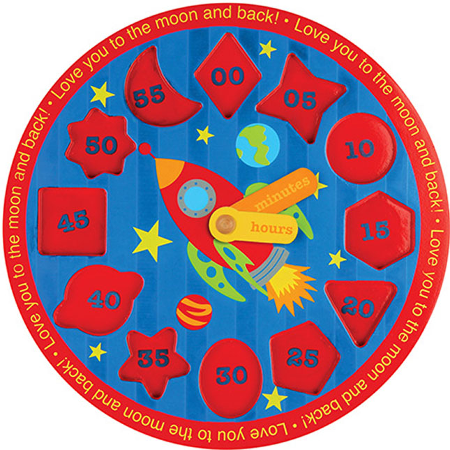 Wooden Clock Puzzle - Space - - Fat Brain Toys