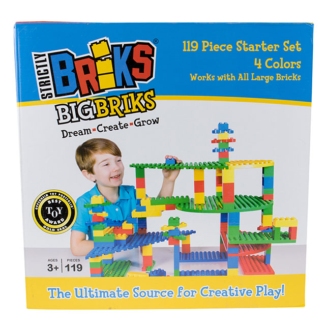 119 Piece Big Briks Starter Set - Basic Colors - - Fat Brain Toys