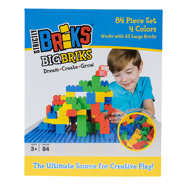 84 Piece Big Briks Set - Basic Colors - - Fat Brain Toys