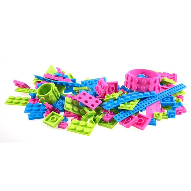 Big Briks Silicone Briks and Straps - 132 pc Set - - Fat Brain Toys