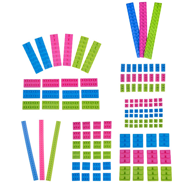 Big Briks Silicone Briks and Straps - 132 pc Set - - Fat Brain Toys
