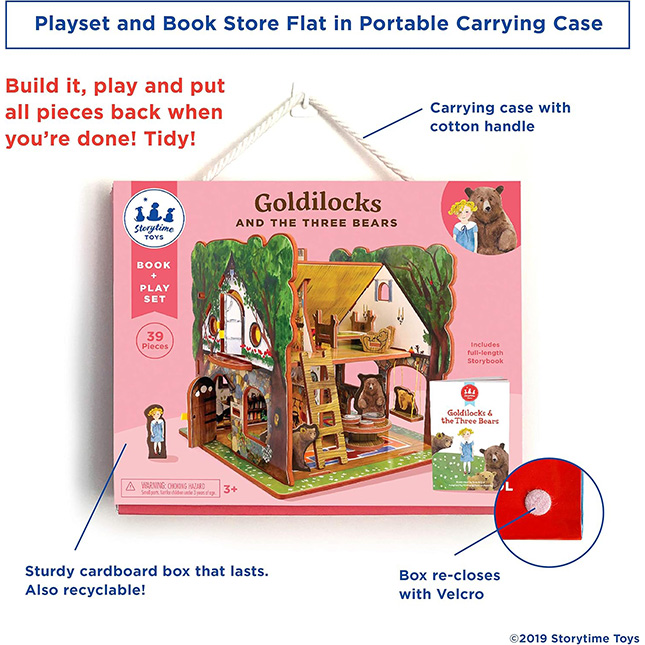 Goldilocks and the Three Bears Book and Playset - - Fat Brain Toys
