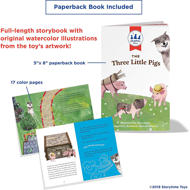 The Three Little Pigs Book and Playset - - Fat Brain Toys