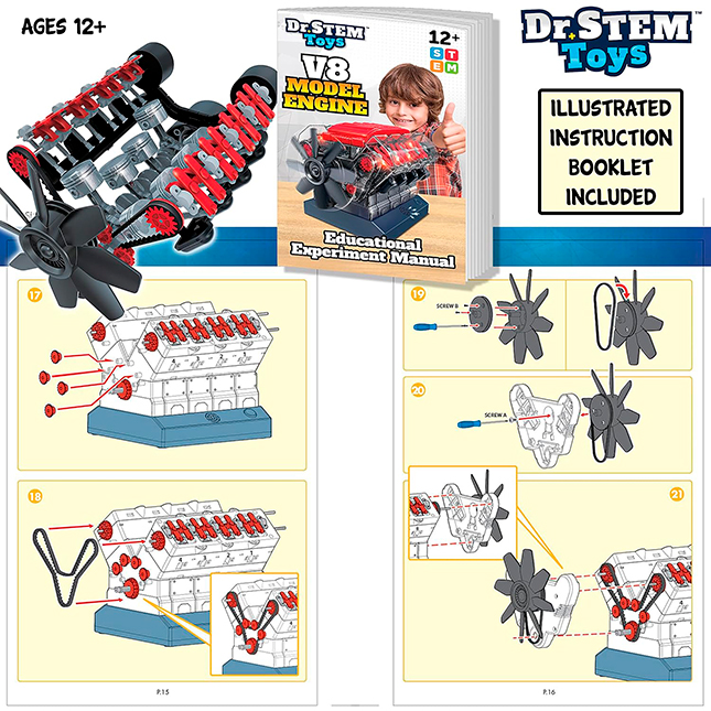 Dr. STEM Toys V8 Model Engine - Best for 12 year olds