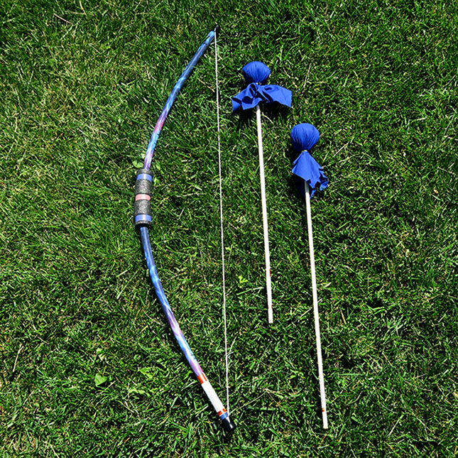 Blue Tie-Dye Bow & Arrows Set with Bulls Eye - - Fat Brain Toys