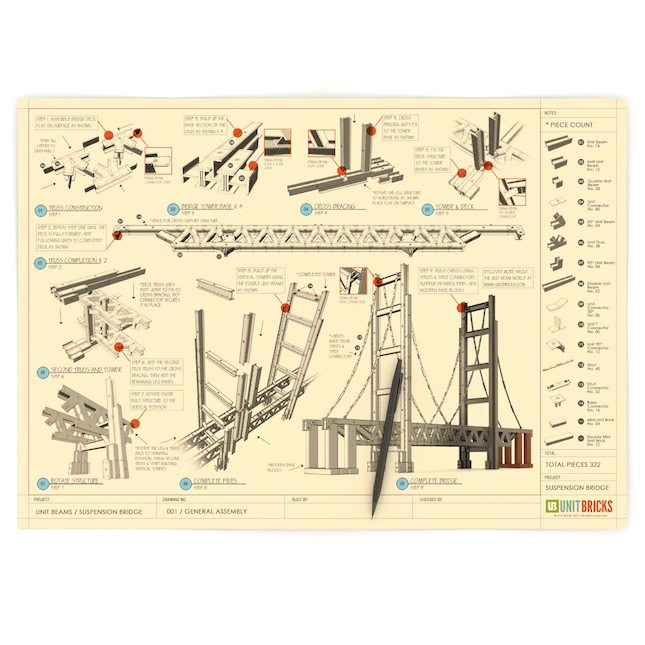Mini Unit Beams - Bridge Builder Set - 620 piece set