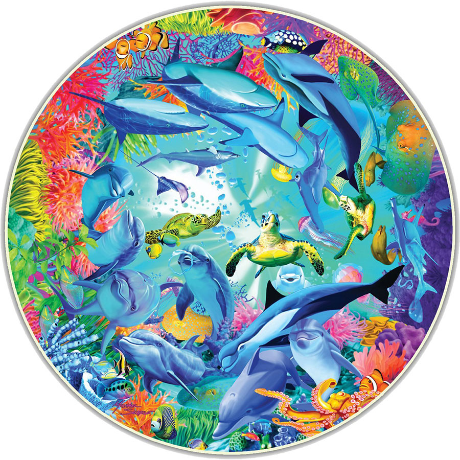Round Table 500 Piece Puzzle - Underwater World - - Fat Brain Toys