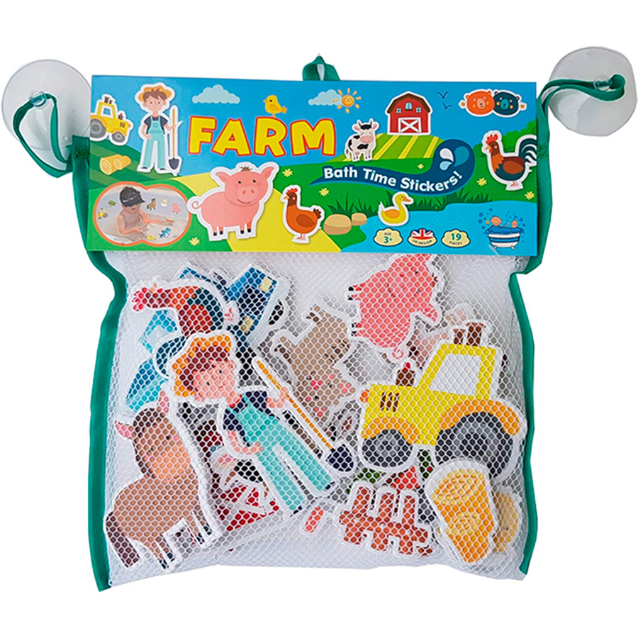 Bath Stickers - Farm - Best Bath Toys for Ages 3 to 6 - Farm Toys