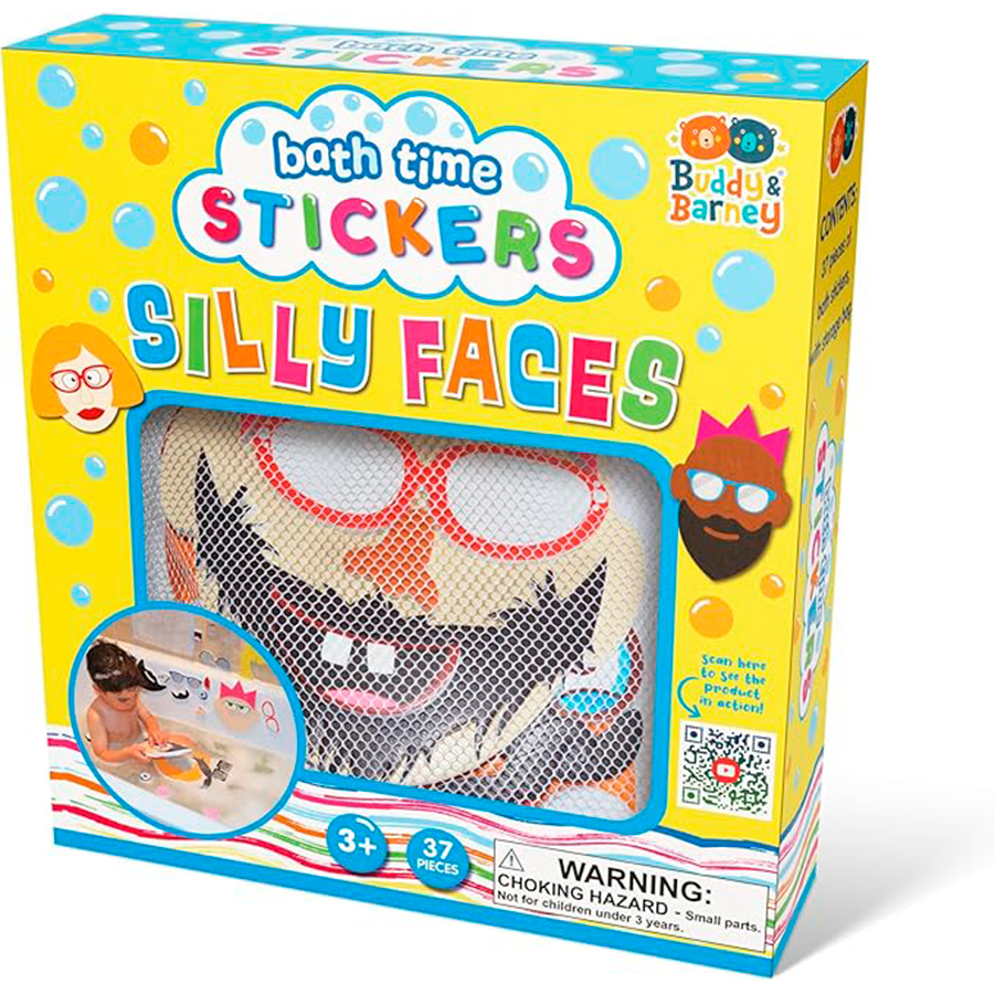 Bath Time Stickers - Silly Faces - Best Bath Toys for Ages 3 to 7