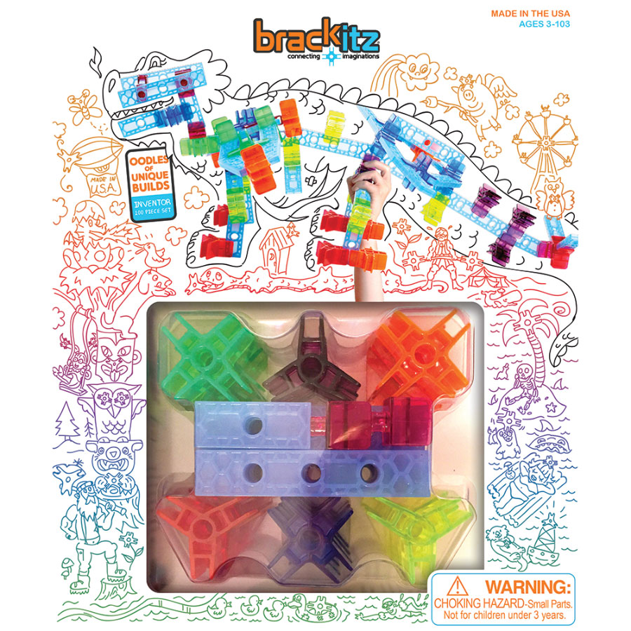 Brackitz Inventor 100 Piece Set - - Fat Brain Toys
