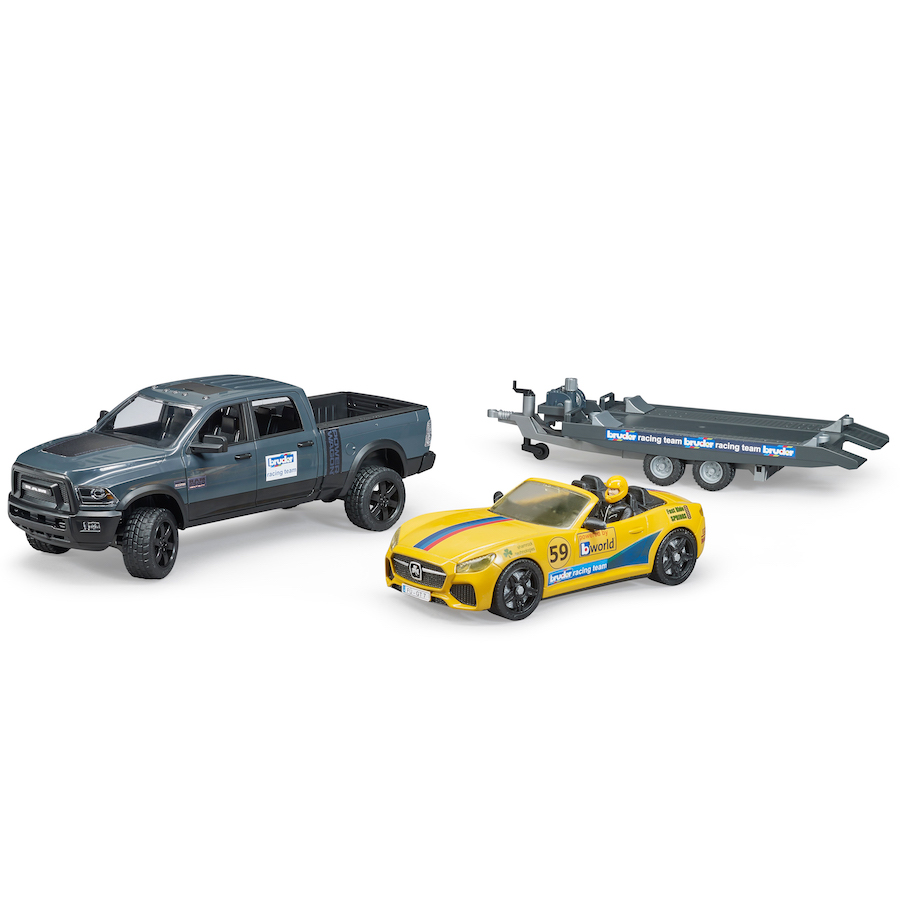 RAM 2500 with Bruder Roadster Racing Team - - Fat Brain Toys