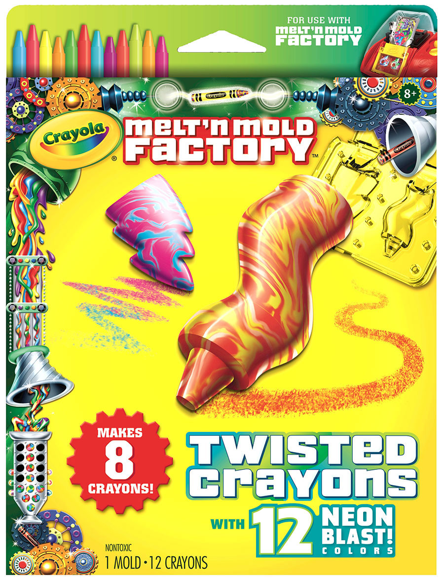 Melt & Mold Twisted Crayons - Neon Blast Pack - - Fat Brain Toys