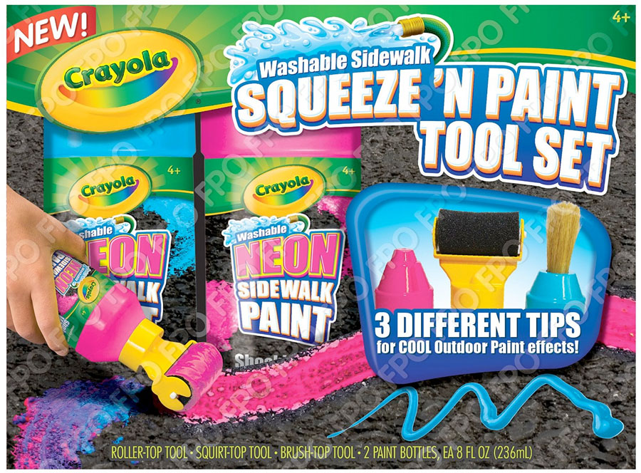 Crayola Sidewalk Squeeze 'N Paint Tool Set - - Fat Brain Toys